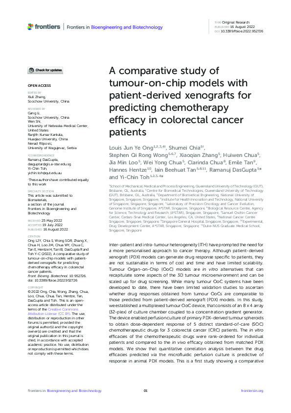 (PDF) A comparative study of tumour-on-chip models with patient-derived ...