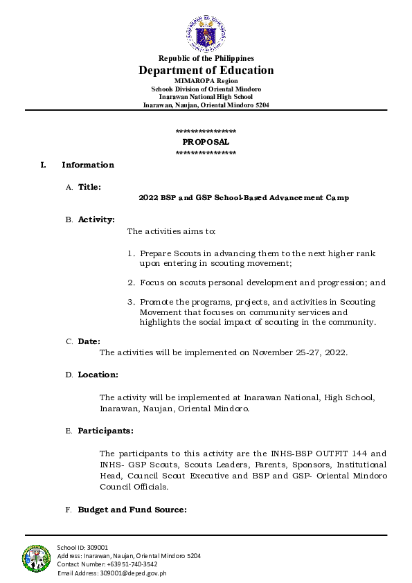 (DOC) Advancement camp proposal