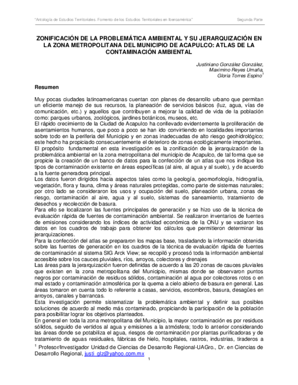 (PDF) Zonificación de la problemática ambiental y su jerarquización en la zona metropolitana del ...