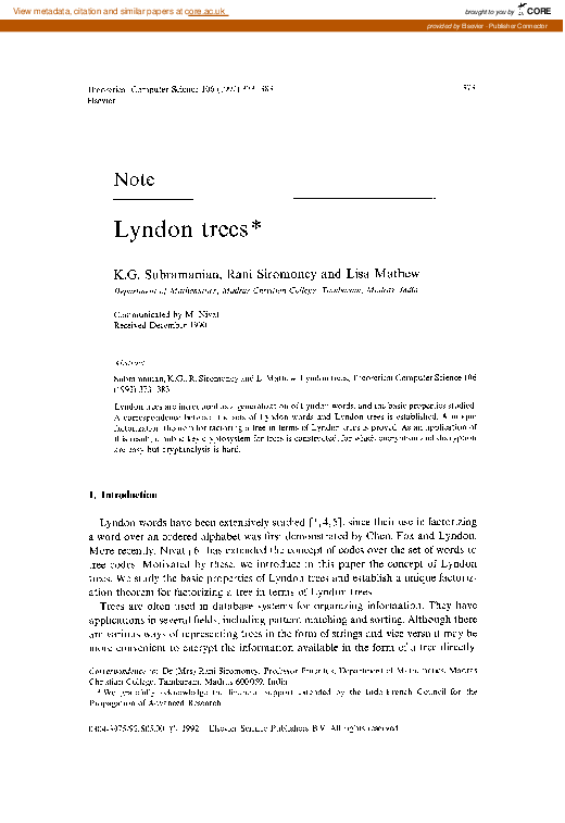 (PDF) Lyndon trees | Lisa Mathew - Academia.edu