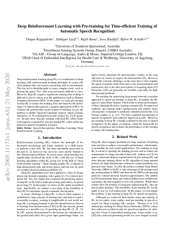 (PDF) Deep Reinforcement Learning with Pre-training for Time-efficient Training of Automatic ...