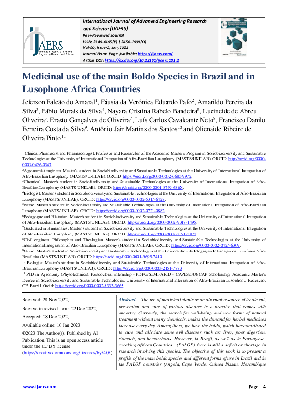 (PDF) Medicinal use of the main Boldo Species in Brazil and in ...