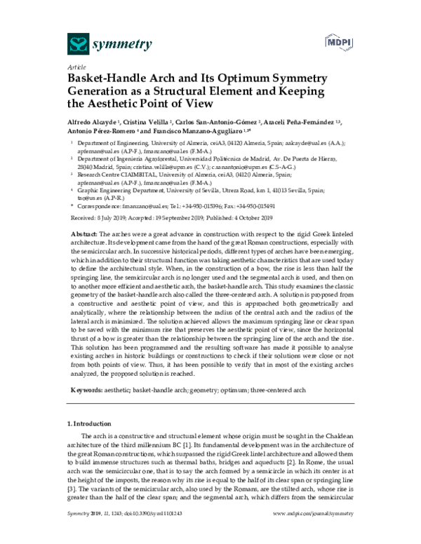 (PDF) Basket-Handle Arch and Its Optimum Symmetry Generation as a ...