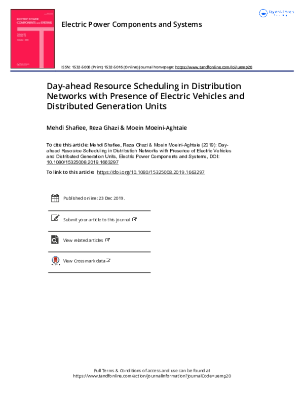 (PDF) Day-ahead Resource Scheduling in Distribution Networks with Presence of Electric Vehicles ...
