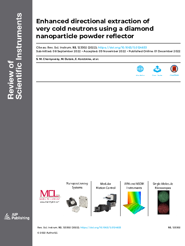 (PDF) Enhanced directional extraction of very cold neutrons using a ...
