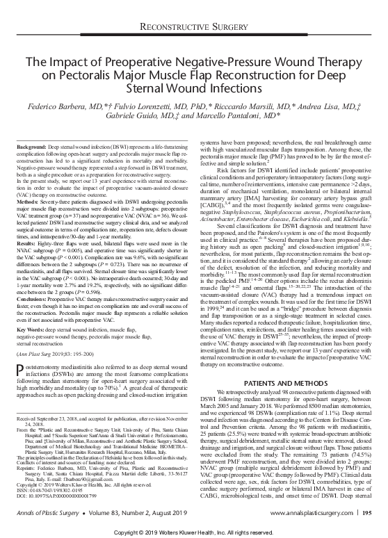 (PDF) The Impact of Preoperative Negative-Pressure Wound Therapy on ...