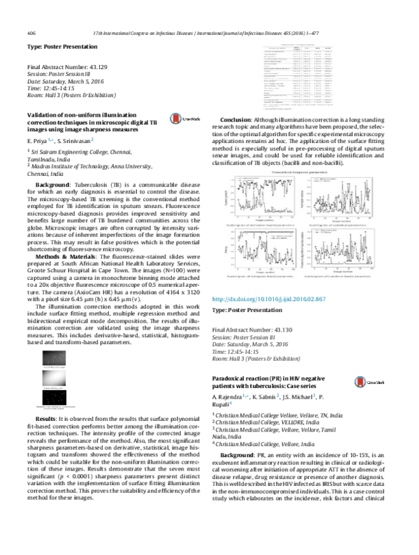 Pdf Validation Of Non Uniform Illumination Correction Techniques In Microscopic Digital Tb
