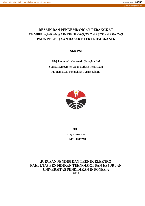 (PDF) Desain Dan Pengembangan Perangkat Pembelajaran Saintifik Project ...