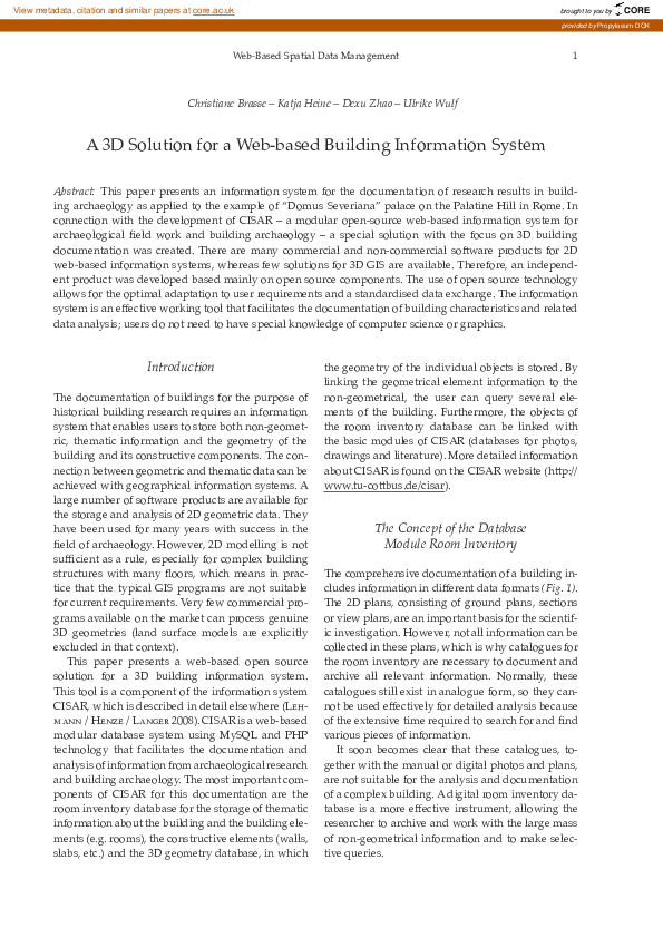 (PDF) A 3D solution for a web-based building information system
