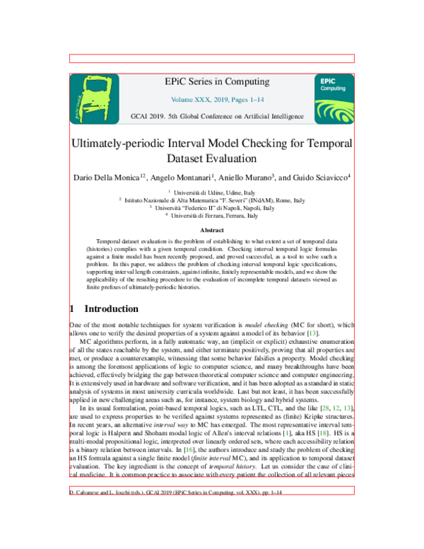 (PDF) Ultimately-periodic Interval Model Checking for Temporal Dataset Evaluation