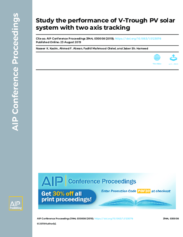 (PDF) Study the performance of V-Trough PV solar system with two axis tracking