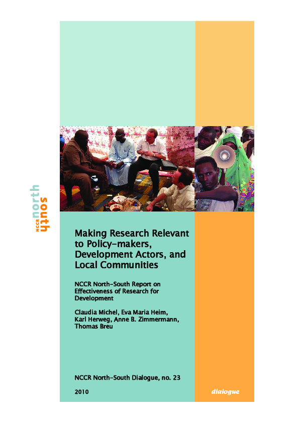 (PDF) Making research relevant to policy-makers, development actors ...