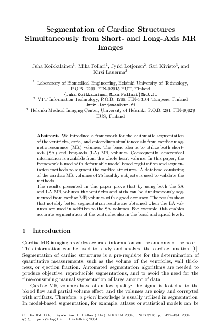 (PDF) Segmentation of Cardiac Structures Simultaneously from Short- and ...