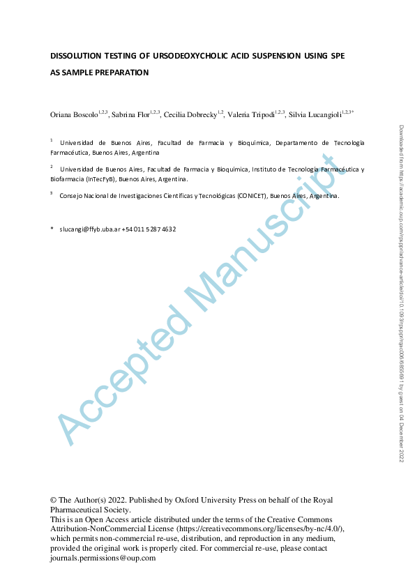 (PDF) Dissolution testing of ursodeoxycholic acid suspension using SPE ...
