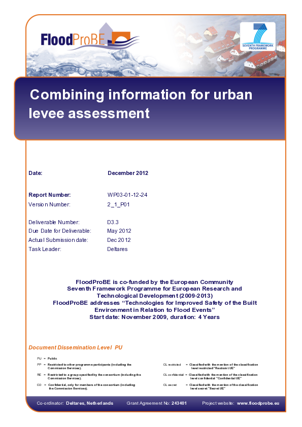 (PDF) Combining information for urban levee assessment