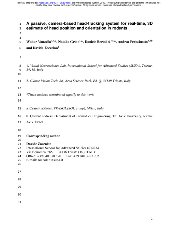 (PDF) A passive, camera-based head-tracking system for real-time, 3D ...