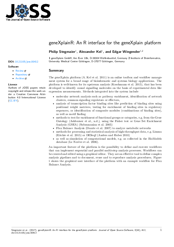 (PDF) geneXplainR: An R interface for the geneXplain platform