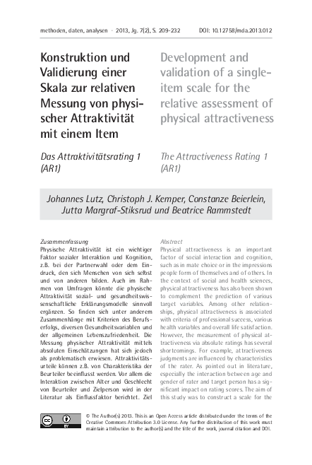 (PDF) Development and validation of a single-item scale for the ...