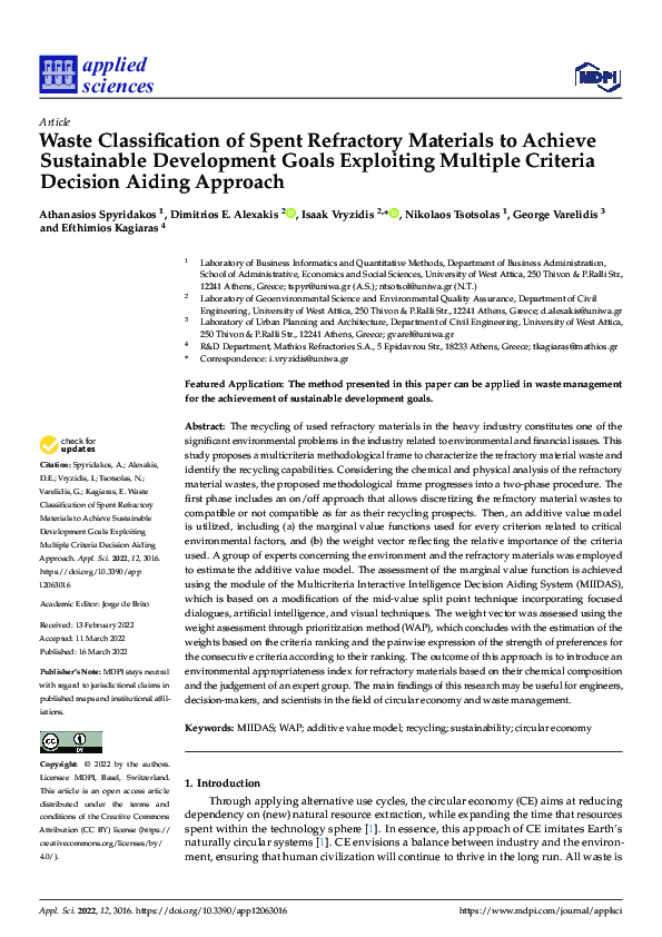 (PDF) Waste Classification of Spent Refractory Materials to Achieve ...