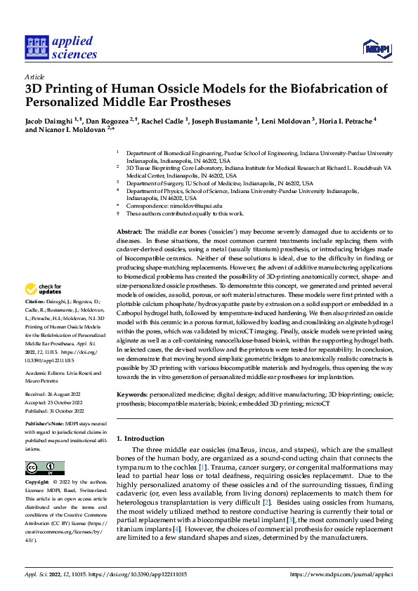 (PDF) 3D Printing of Human Ossicle Models for the Biofabrication of ...