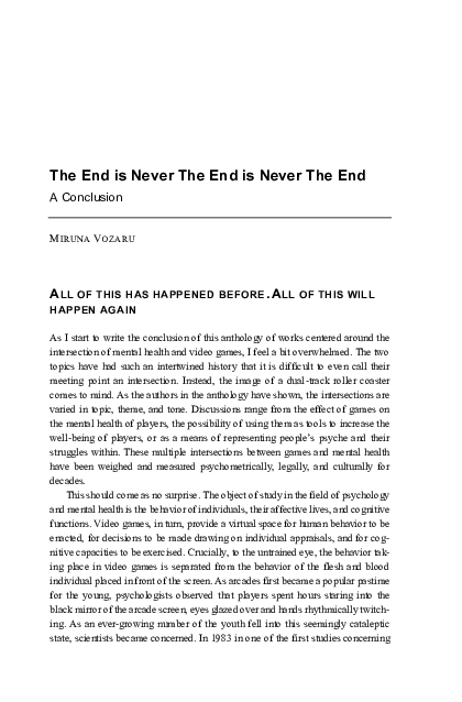 (PDF) The End is Never The End is Never The End
