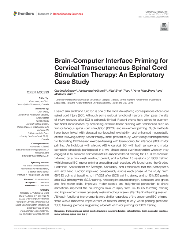 (PDF) Brain-Computer Interface Priming for Cervical Transcutaneous ...