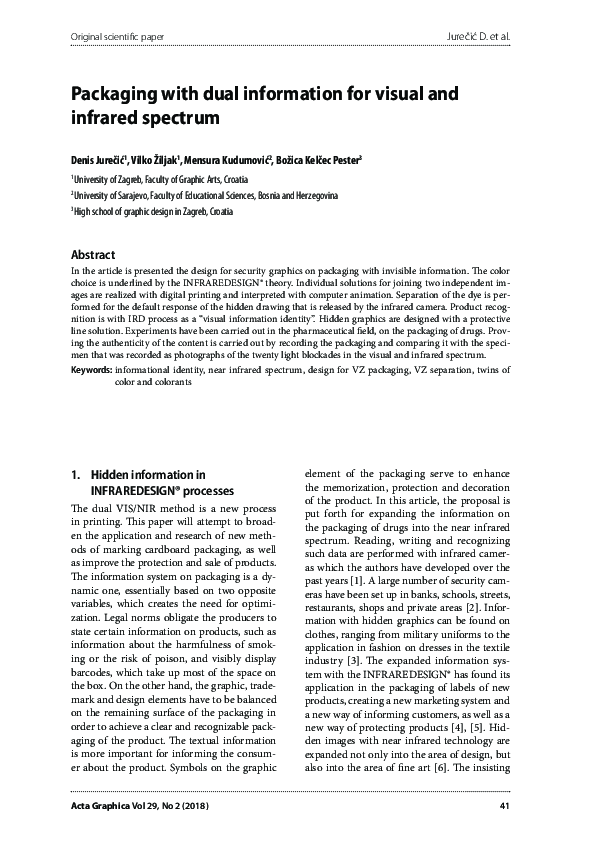 (PDF) Packaging with dual information for visual and infrared spectrum