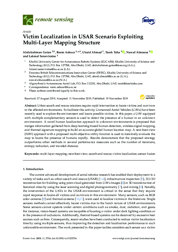 Pdf Victim Localization In Usar Scenario Exploiting Multi Layer Mapping Structure Ubaid