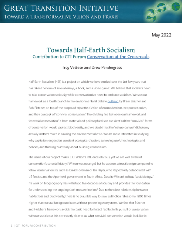 (PDF) Towards Half-Earth Socialism