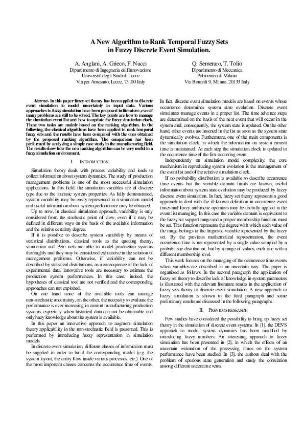 Pdf A New Algorithm To Rank Temporal Fuzzy Sets In Fuzzy Discrete Event Simulation Quirico 7938