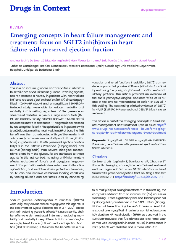 (PDF) Emerging concepts in heart failure treatment and management: focus on SGLT2 inhibitors in ...