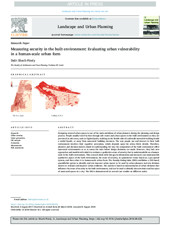 (PDF) Measuring security in the built environment: Evaluating urban ...