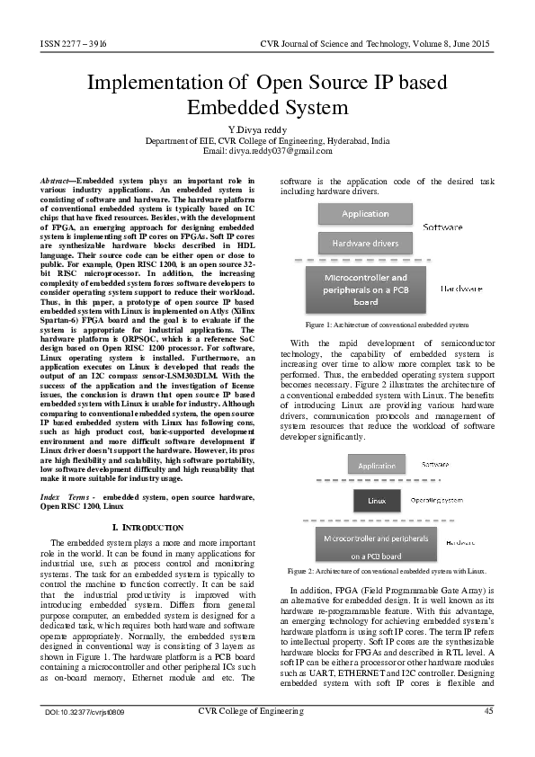 Pdf Implementation Of Open Source Ip Based Embedded System Divya 5501