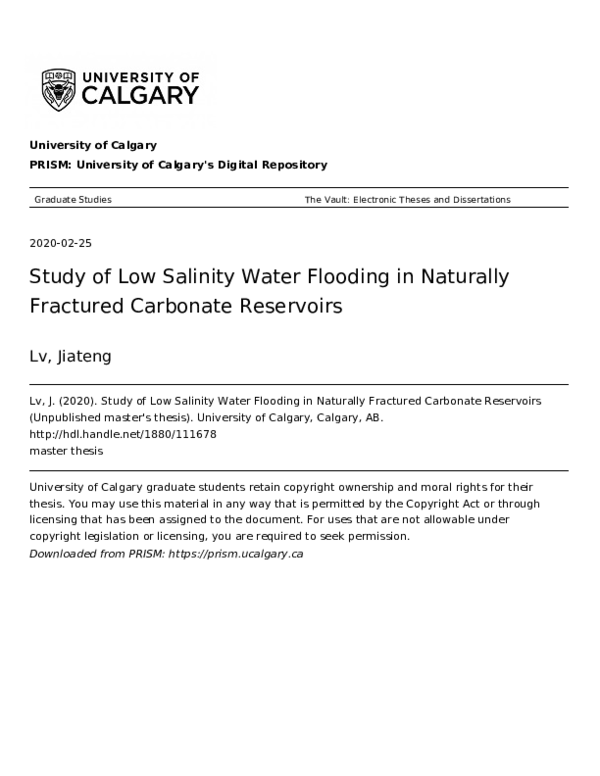 (PDF) Study of Low Salinity Water Flooding in Naturally Fractured ...