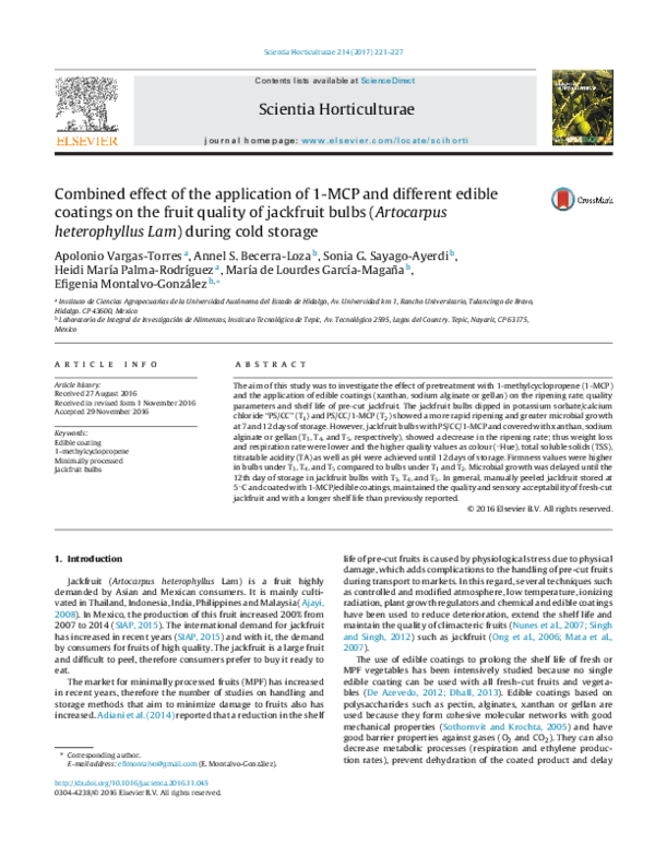 (PDF) Combined effect of the application of 1-MCP and different edible coatings on the fruit ...