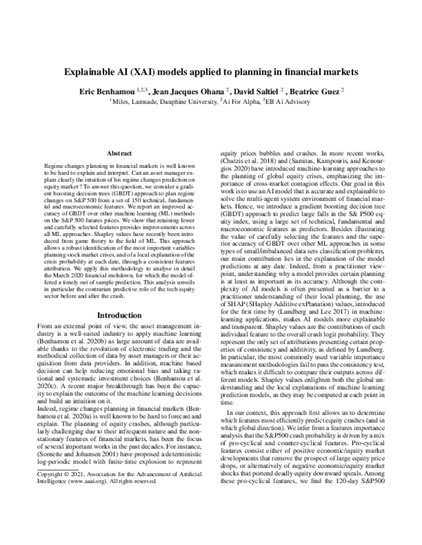 (PDF) Explainable AI for Regime Change Prediction in Finance
