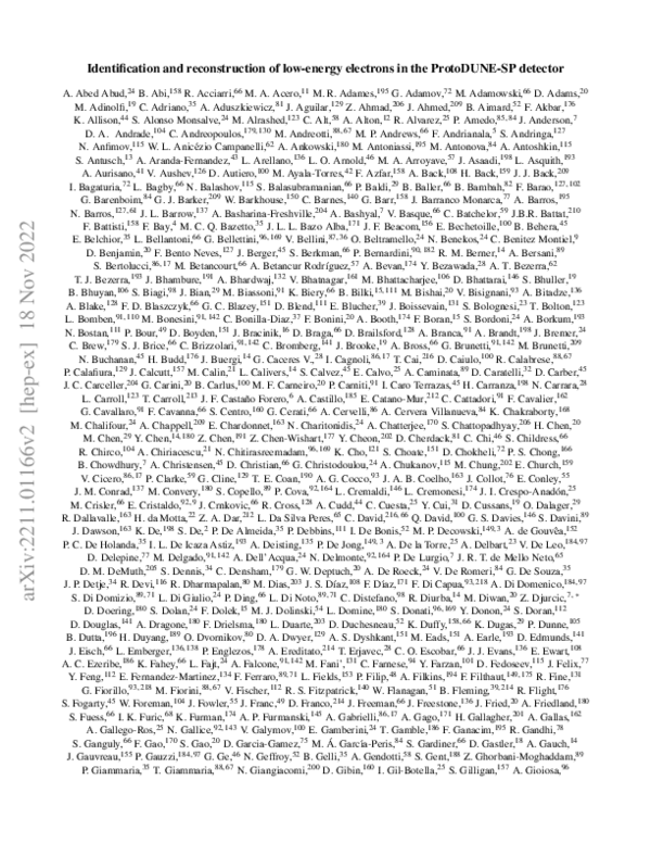 Pdf Identification And Reconstruction Of Low Energy Electrons In The Protodune Sp Detector