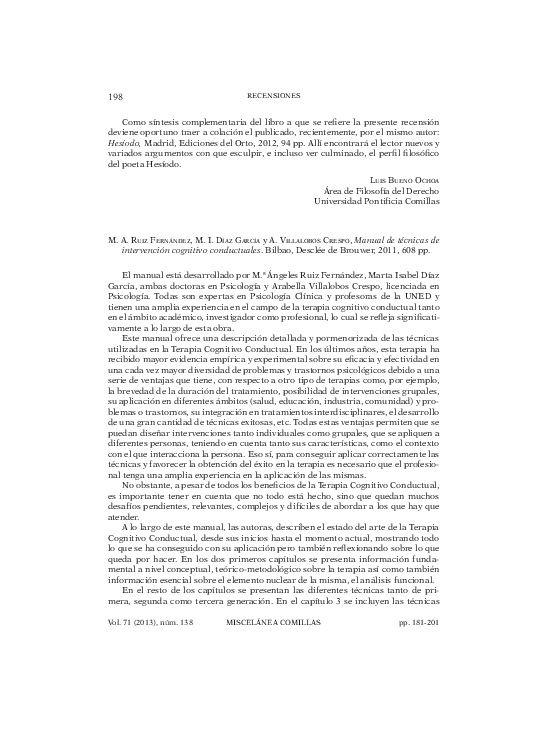 (PDF) M. A. RUIZ FERNÁNDEZ, M. I. DÍAZ GARCÍA y A. VILLALOBOS CRESPO, Manual de técnicas de ...
