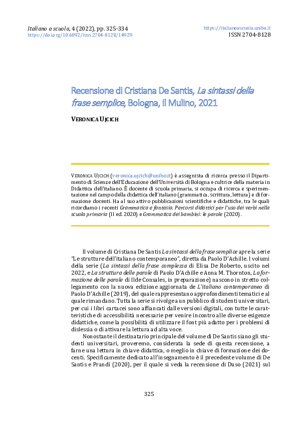 (PDF) Recensione De Santis Sintassi