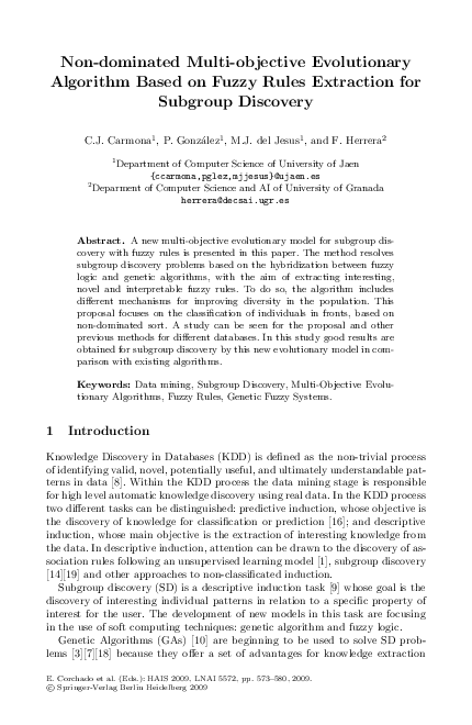 (PDF) NMEEF-SD: Non-dominated Multiobjective Evolutionary Algorithm for Extracting Fuzzy Rules ...