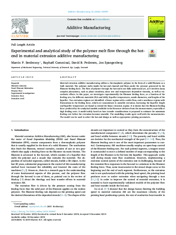 (PDF) Experimental and analytical study of the polymer melt flow ...