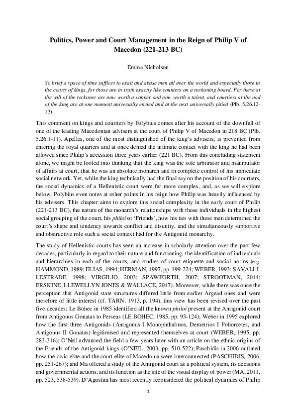 (PDF) Accepted MS: Politics, Power and Court Management in the Reign of ...