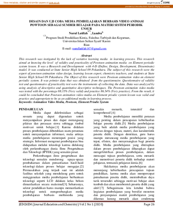 (PDF) Desain Dan Uji Coba Media Pembelajaran Berbasis Video Animasi ...