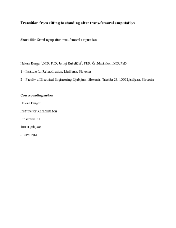 (PDF) Transition from Sitting to Standing after Trans-Femoral Amputation