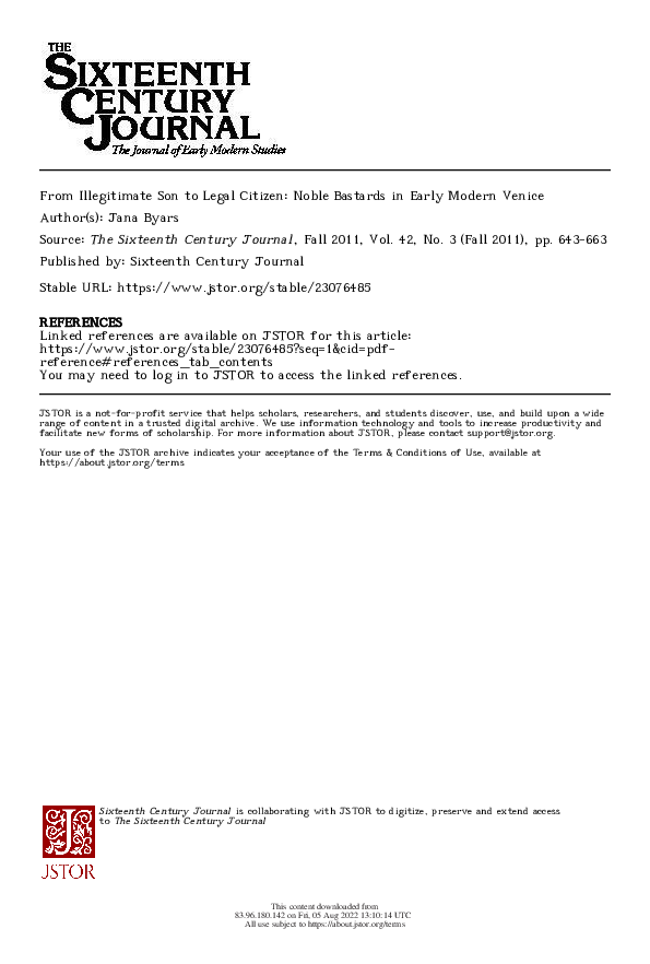 (PDF) From Illegitimate Son to Legal Citizen Noble Bastards in Early ...