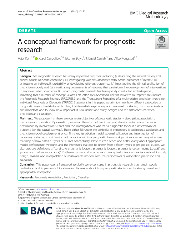 (PDF) A conceptual framework for prognostic research