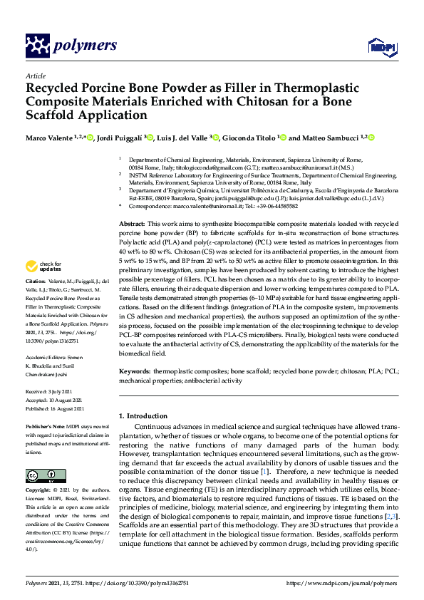 (PDF) Recycled Porcine Bone Powder as Filler in Thermoplastic Composite ...