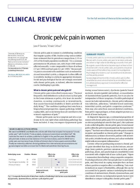 (PDF) Chronic pelvic pain in women