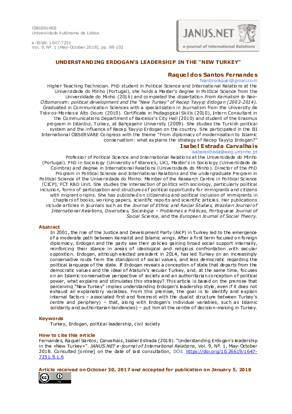 (PDF) Understanding Erdogan’s leadership in the «New Turkey»