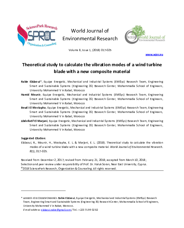 (PDF) Theoretical study to calculate the vibration modes of a wind ...